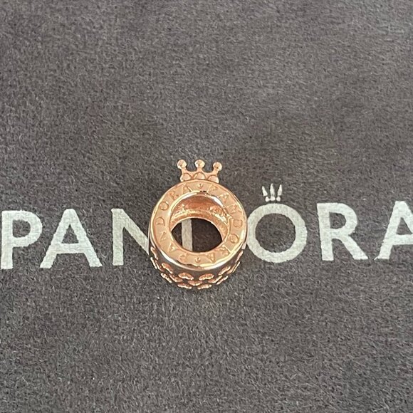 Pandora | Jewelry | Pandora Logo Crown O Charm Rose Goldplated Bead ...